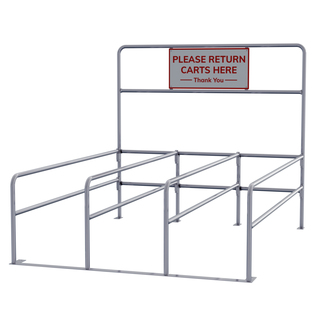 3 LANE 9’ CART CORRAL W/ DIVIDERS - The Peggs Company